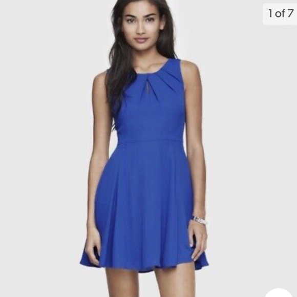Express | Dresses | Cobalt Blue Express Keyhole Dress | Poshmark